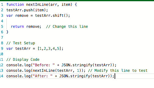 Stand in Line - challenge what am I missing? - JavaScript - The ...